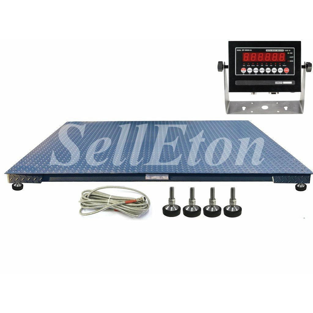 NTEP Certified Floor Scale Pallet + Indicator | 2500 LB X .5 LB ...