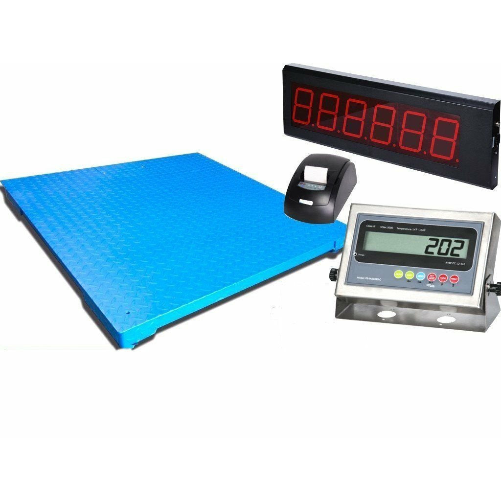 5,000 LBS X 1 LB Floor Scale with Printer & Scoreboard | 48" X 60 ...